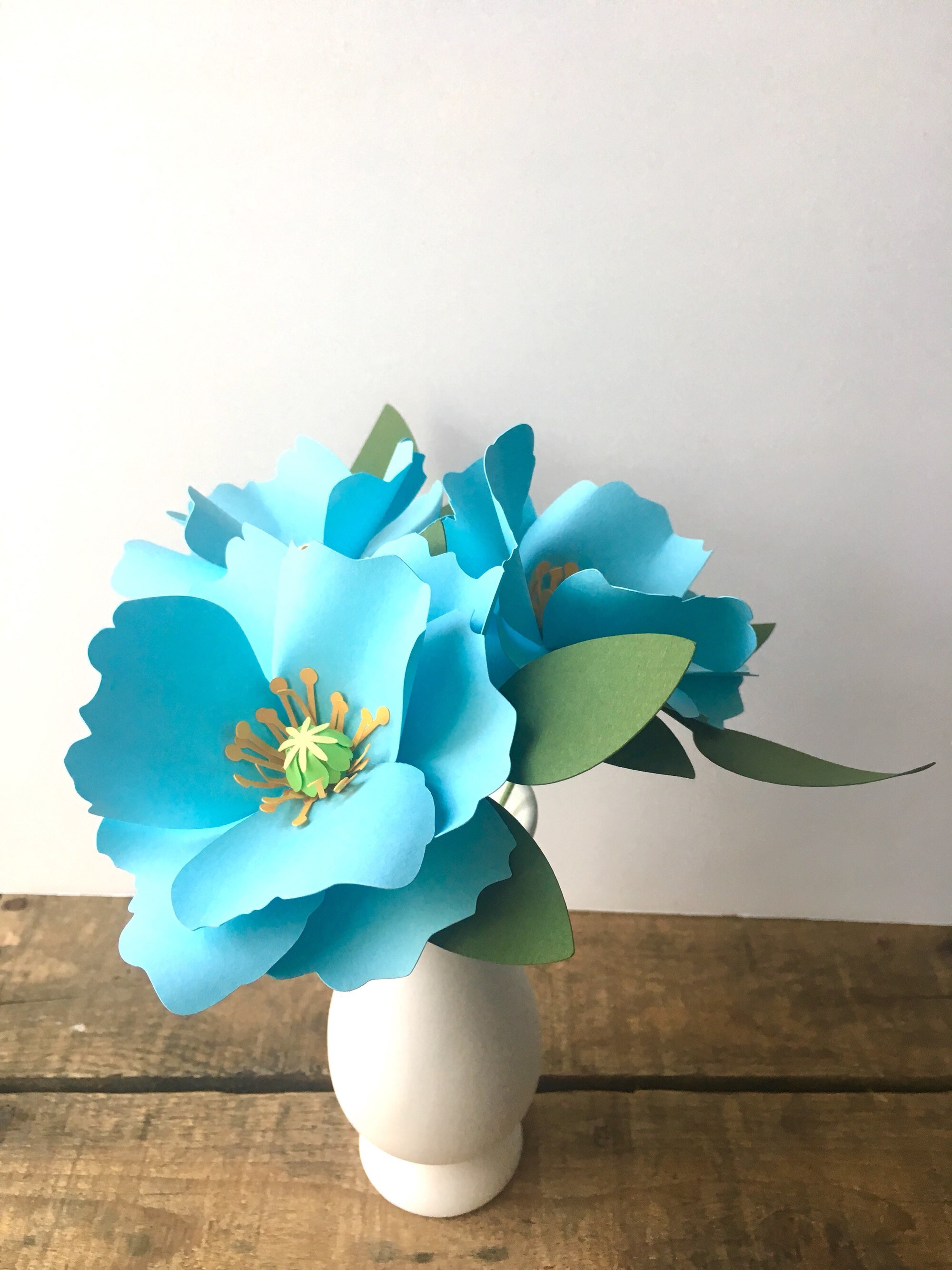 Himalayan Blue Paper Poppies, Pantone, Paper Flowers, First Anniversary ...