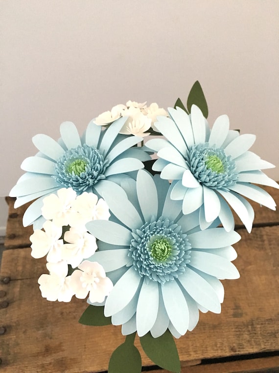 Blue Gerbera Daisy Bouquet