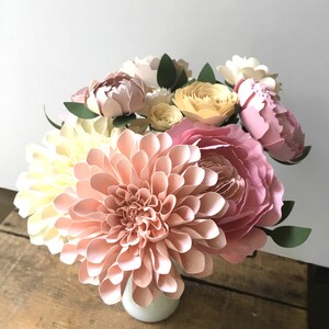Light Pink and Cream Paper Flower Bouquet, Wedding Bouquet Recreation ...