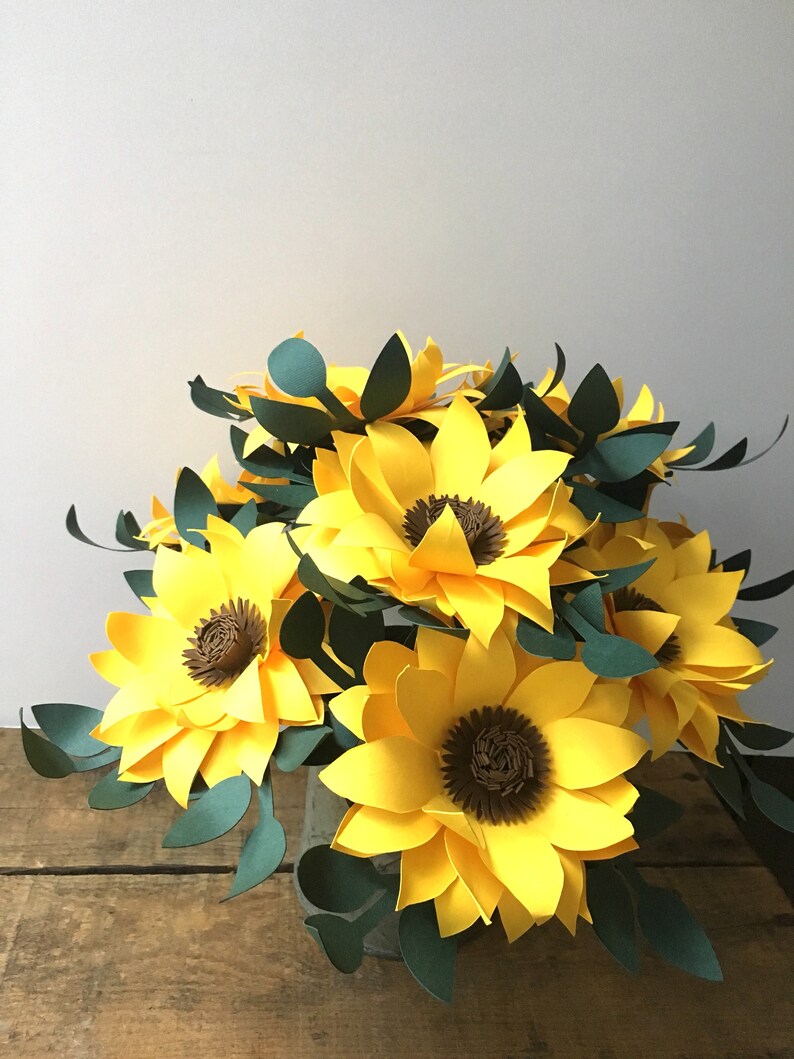 Paper Sunflowers Paper Bouquet Paper Flowers First | Etsy