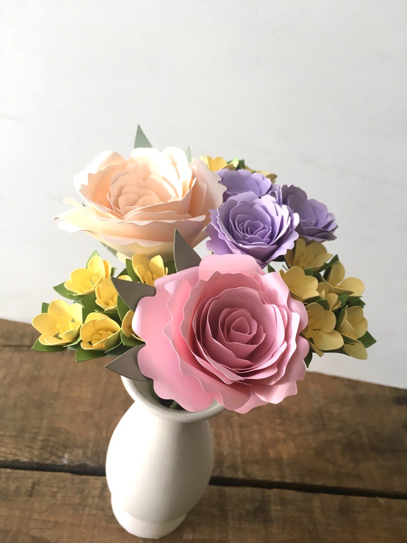 Small Pastel Paper Flower Bouquet First Anniversary Paper - Etsy