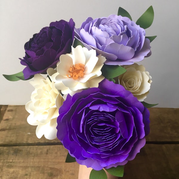 Purple Paper Flowers - Etsy