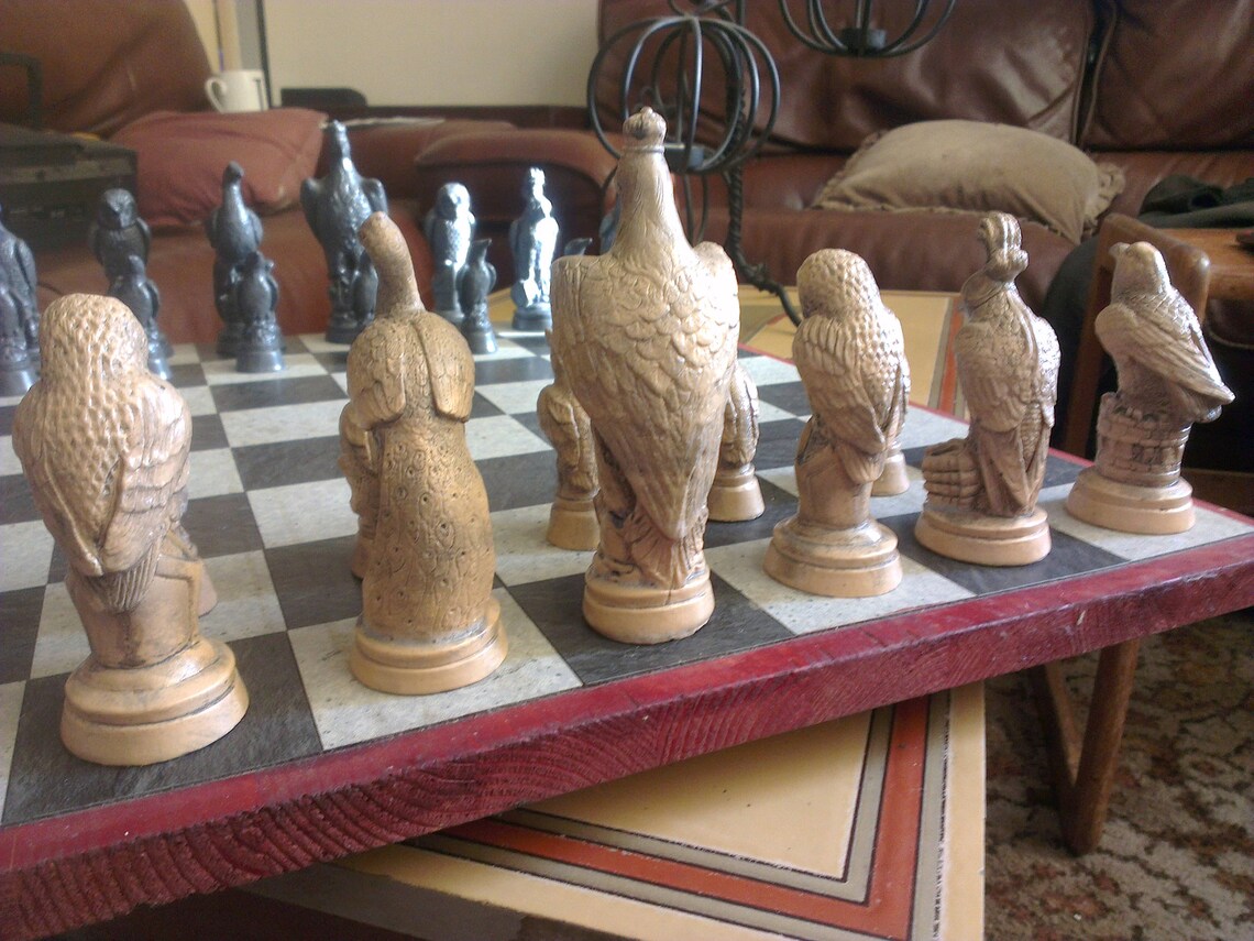 Large British Birds Chess Set of Blade Runner Fame in Slate | Etsy