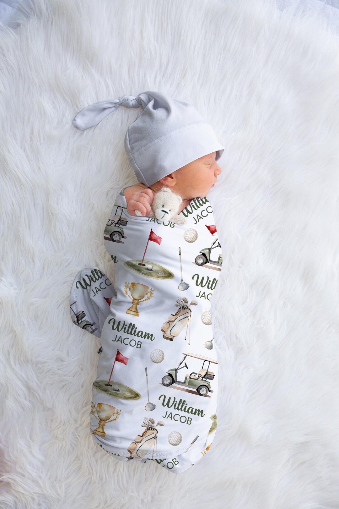 Custom Golf Baby Blanket, Personalized Golf Baby Name Blanket, Golf ...