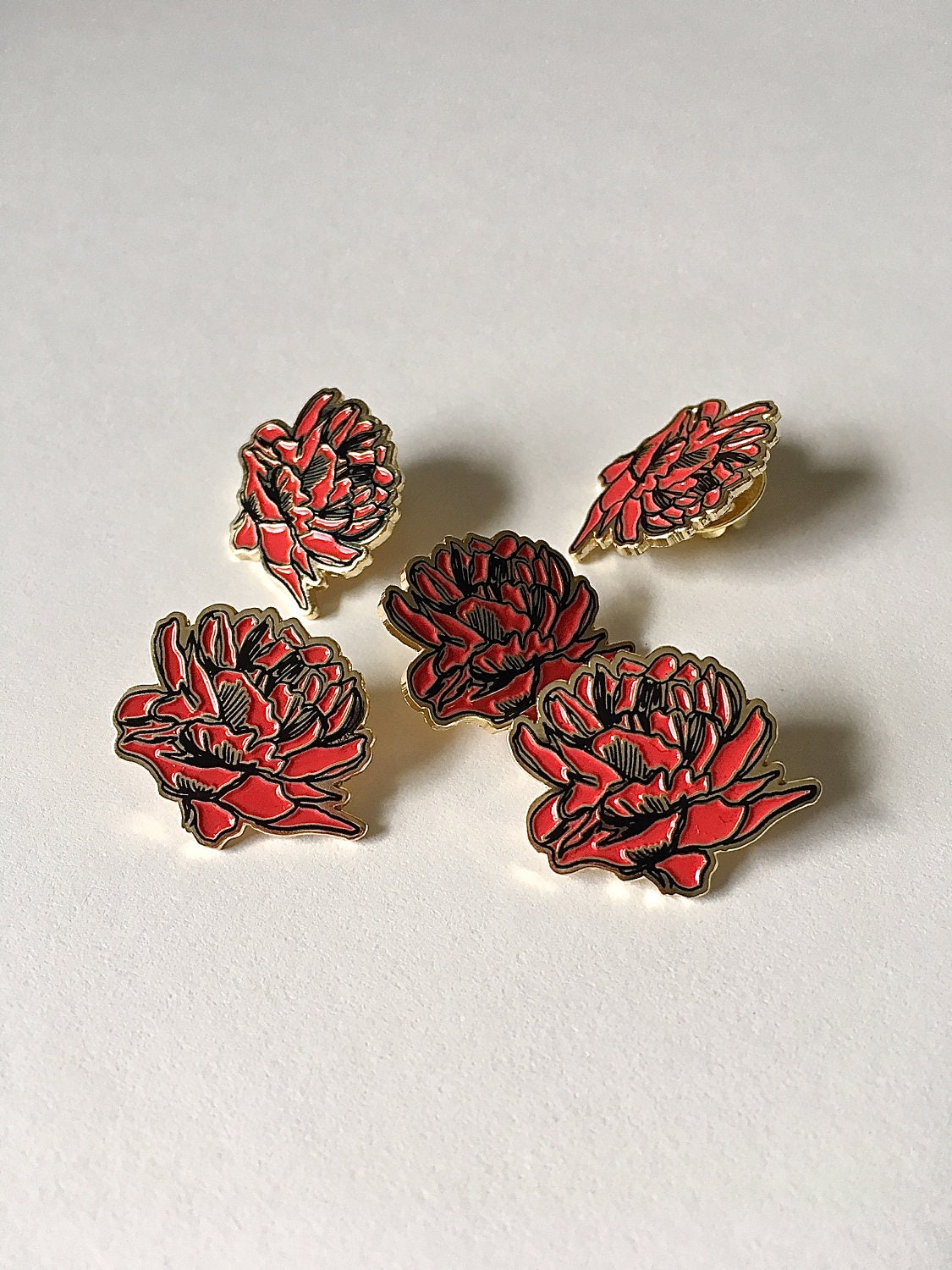Rose Enamel Pin, Portland Rose Pin - Etsy