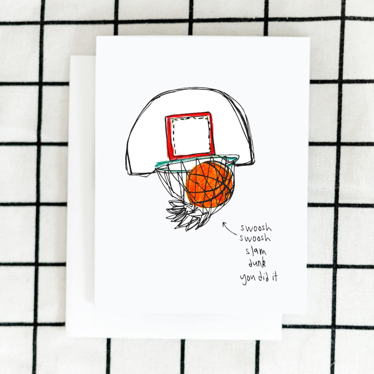 You Did It Card, Slam Dunk Card, Basketball Card, Congratulation Card ...