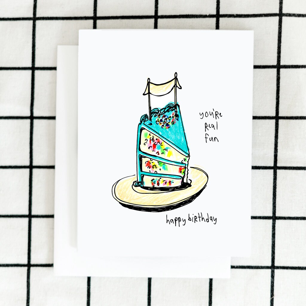 Fun Birthday Card, Happy Birthday Card, Greeting Card, Illustrated Card ...