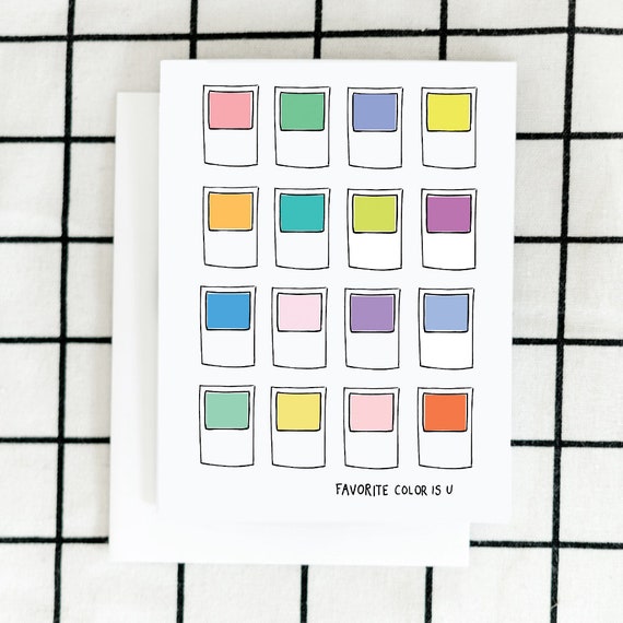 Favorite Color Card Pantone Card Valentine's Card | Etsy