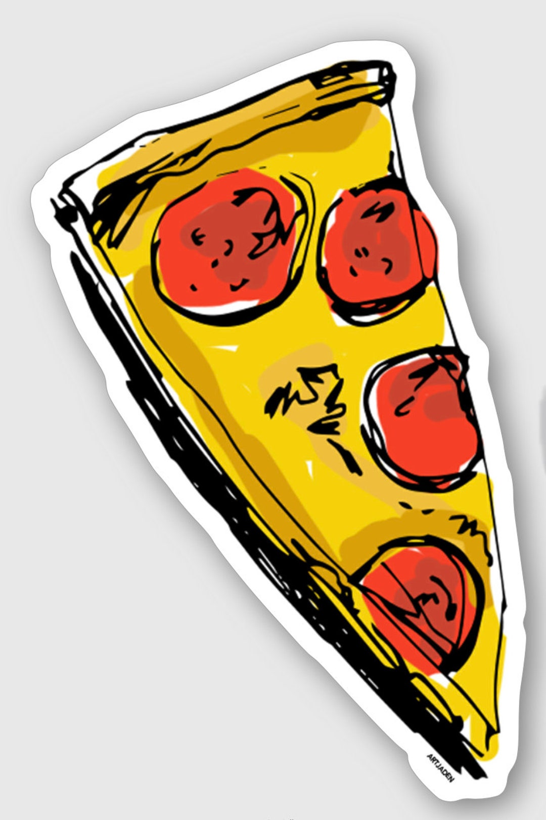 Pizza Sticker Slice of Pizza Sticker Pepperoni Sticker - Etsy