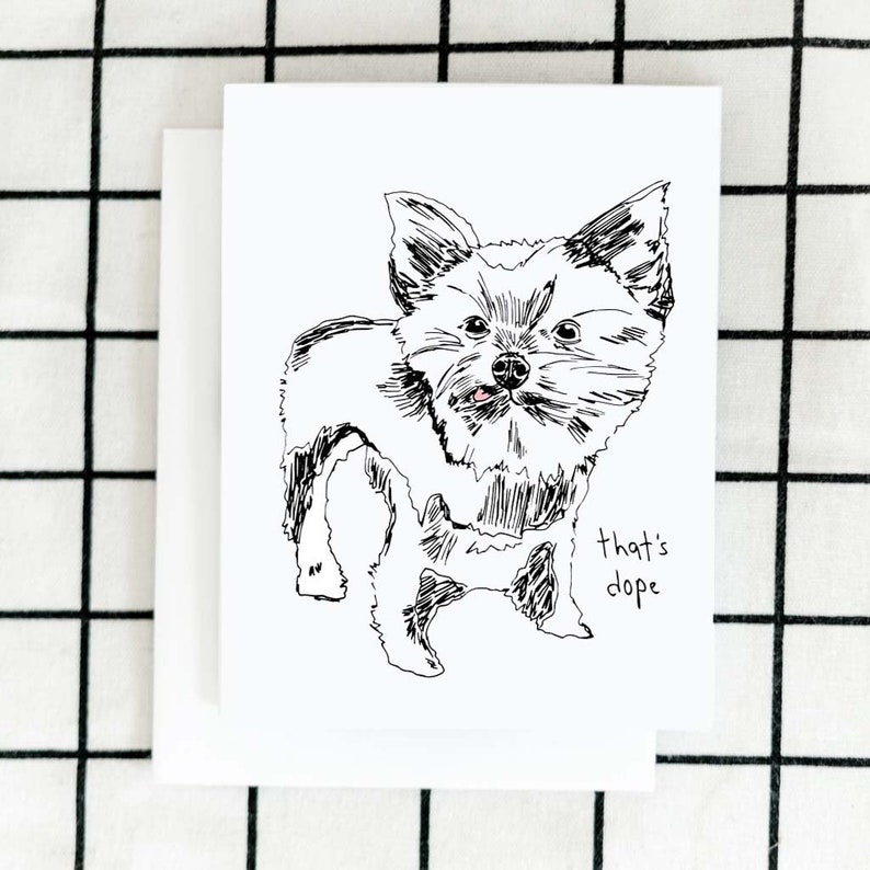That's Dope Card Dog Card Greeting Card Illustrated - Etsy