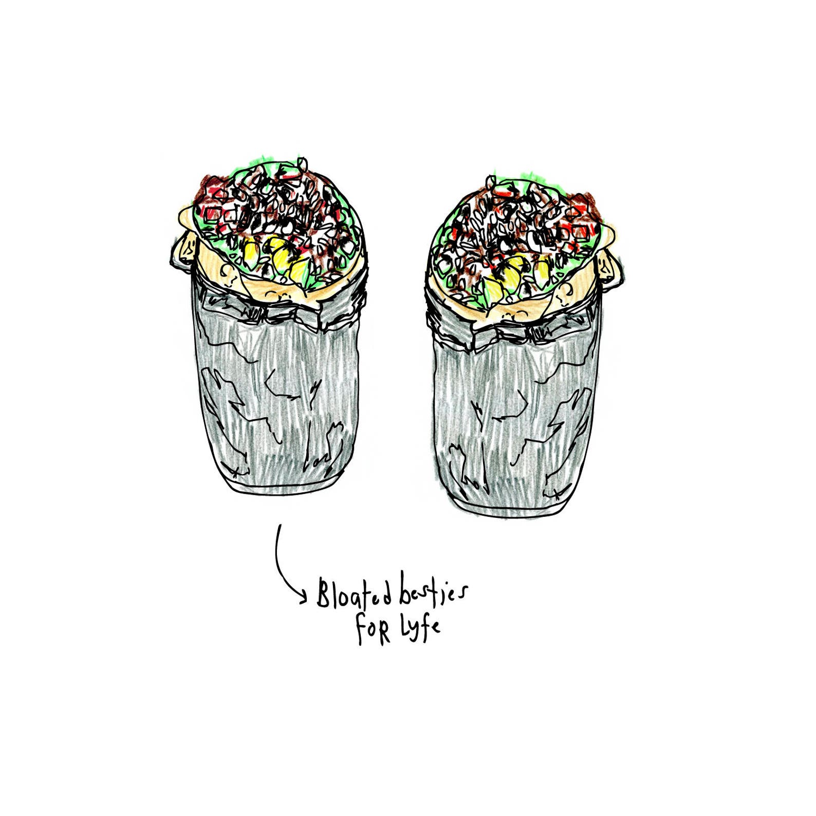 Bloated Besties Card, Burrito Card, Besties Card, Greeting Card ...