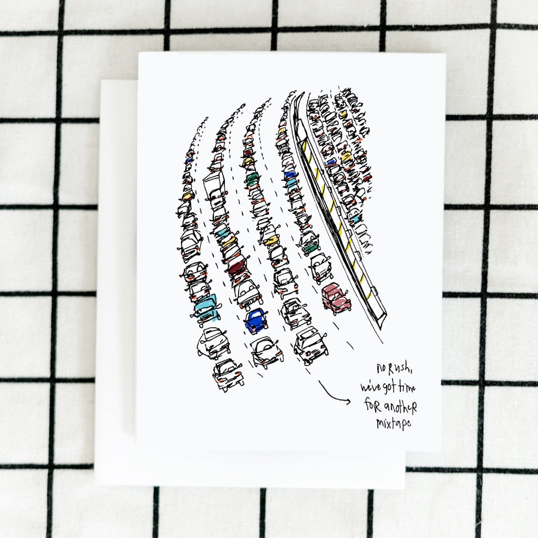 No Rush Card, Rush Hour Traffic Card, Cars on the Freeway Card ...