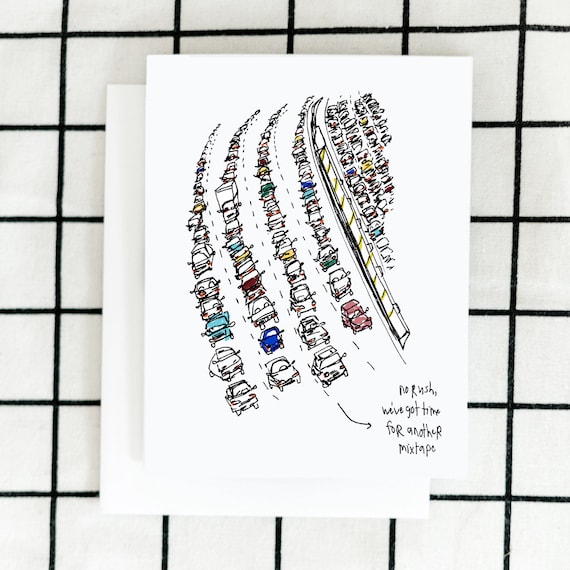 No Rush Card Rush Hour Traffic Card Cars on the Freeway | Etsy