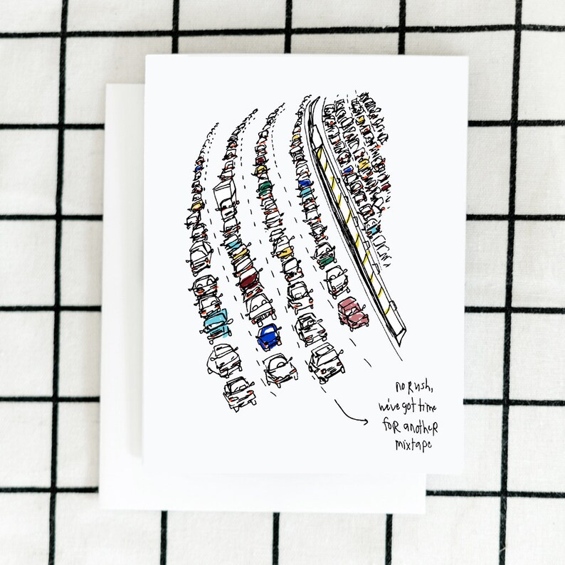 No Rush Card, Rush Hour Traffic Card, Cars on the Freeway Card ...