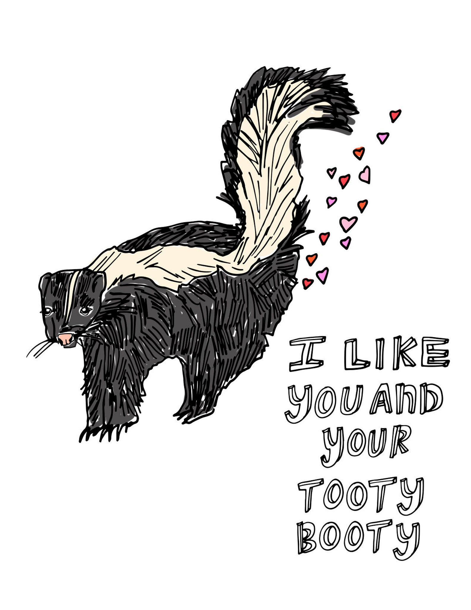 Cute Skunk Card Best Valentine's Card Valentine's - Etsy