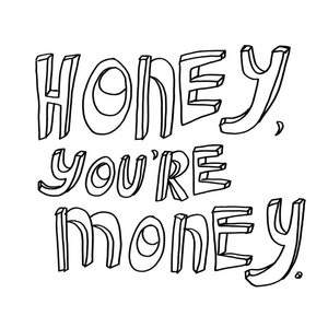 Honey Money Card, Funny Saying Card, Greeting Card, Illustrated Card ...