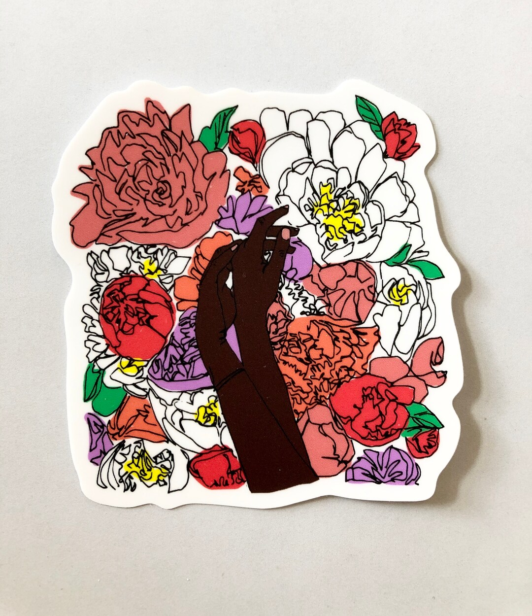 Hands Reaching Sticker, Floral Sticker, Bestie Sticker, Encouraging ...