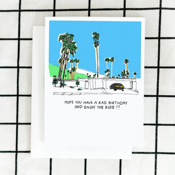Rad Birthday Race Car Card Happy Birthday Card Palm Desert - Etsy