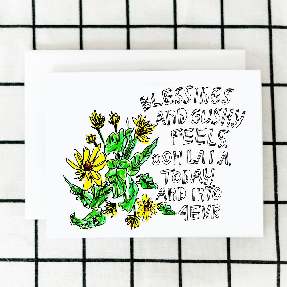 Blessings Card, Wedding Card, Art Card, Floral Card, Greeting Card ...