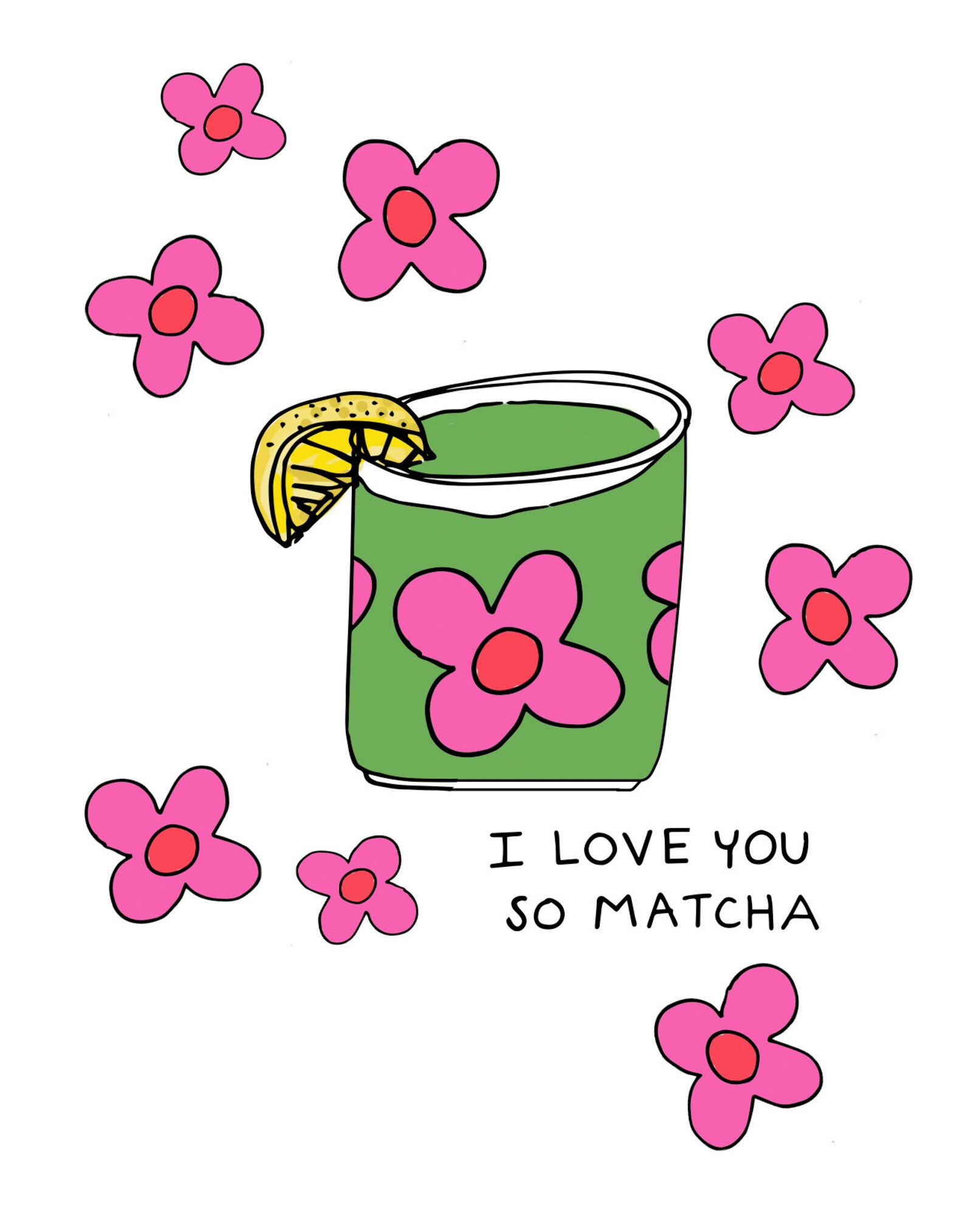 I Love You so Matcha, Matcha Tea Card, Green Tea Card, Cute Matcha Card ...