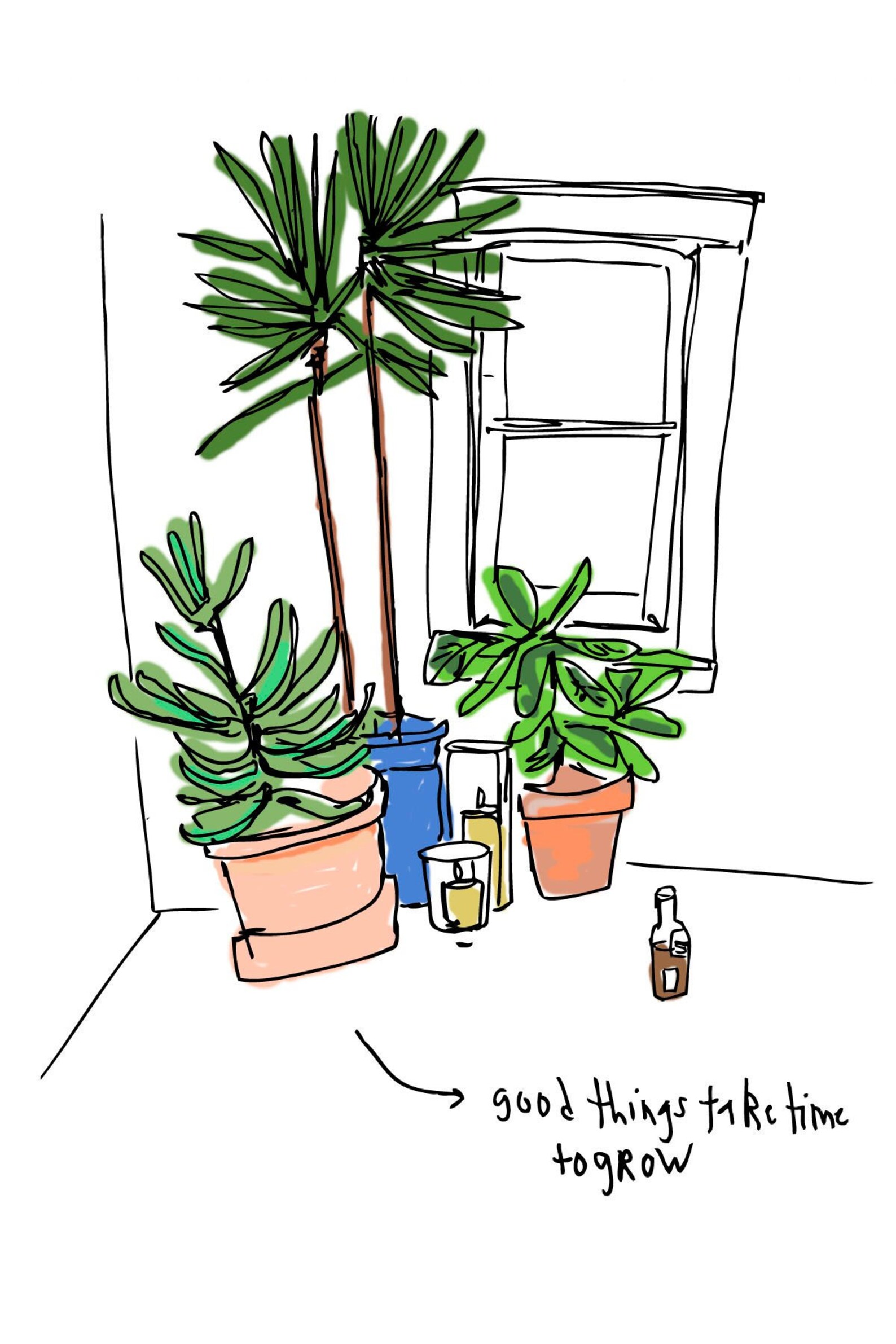 Good Things Take Time to Grow Card, Plant Card, Greeting Card ...