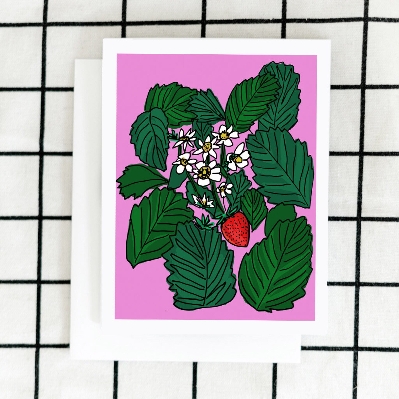 Strawberry Time Card Strawberry Card Berry Card Strawberry - Etsy