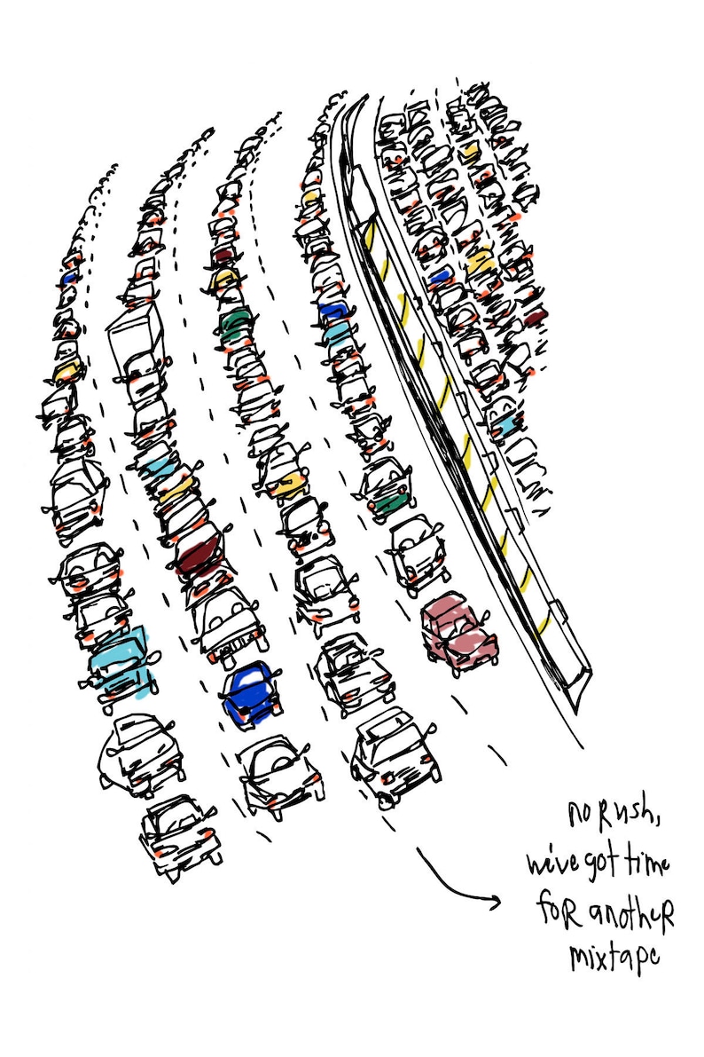 No Rush Card, Rush Hour Traffic Card, Cars on the Freeway Card ...