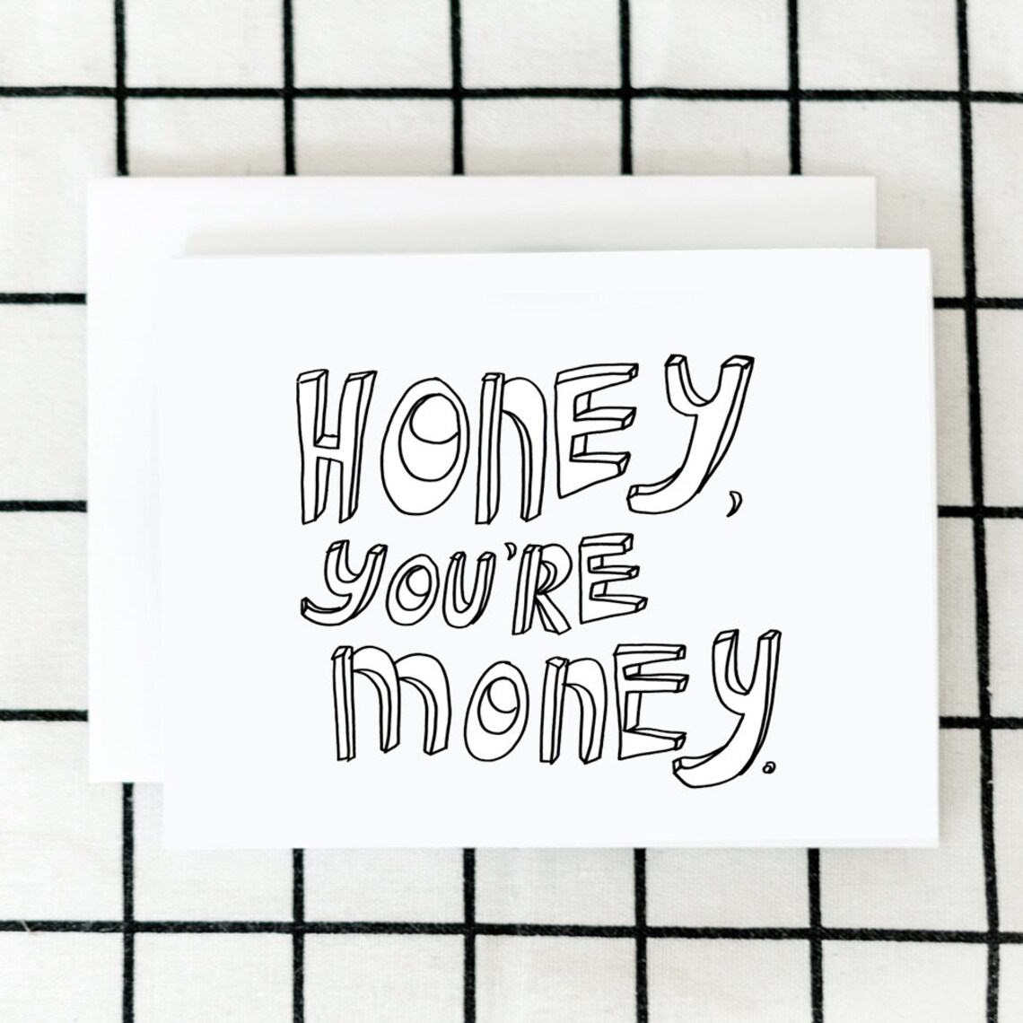 Honey Money Card, Funny Saying Card, Greeting Card, Illustrated Card ...
