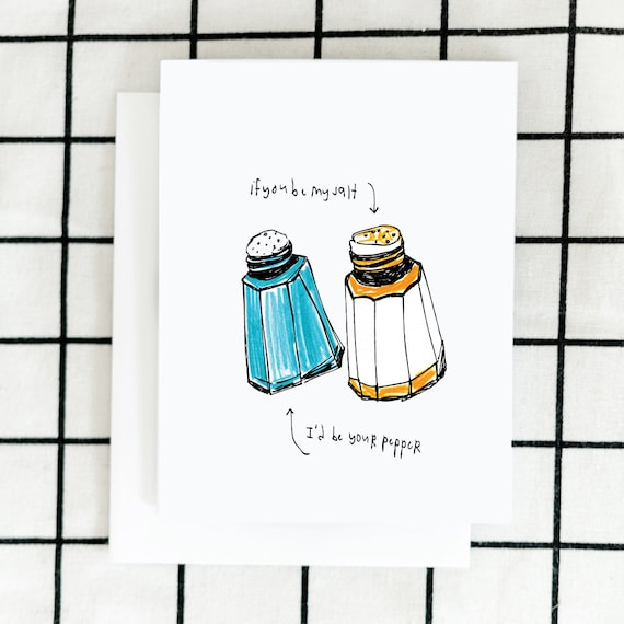 Salt and Pepper Card Shakers Card Greeting Card Illustrated | Etsy