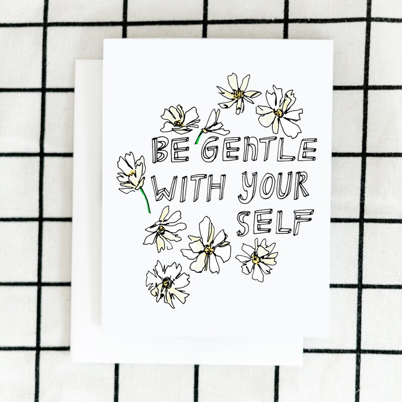 Be Gentle Card, Floral Card, Bestie Card, Self Care Card, Girlfriend ...