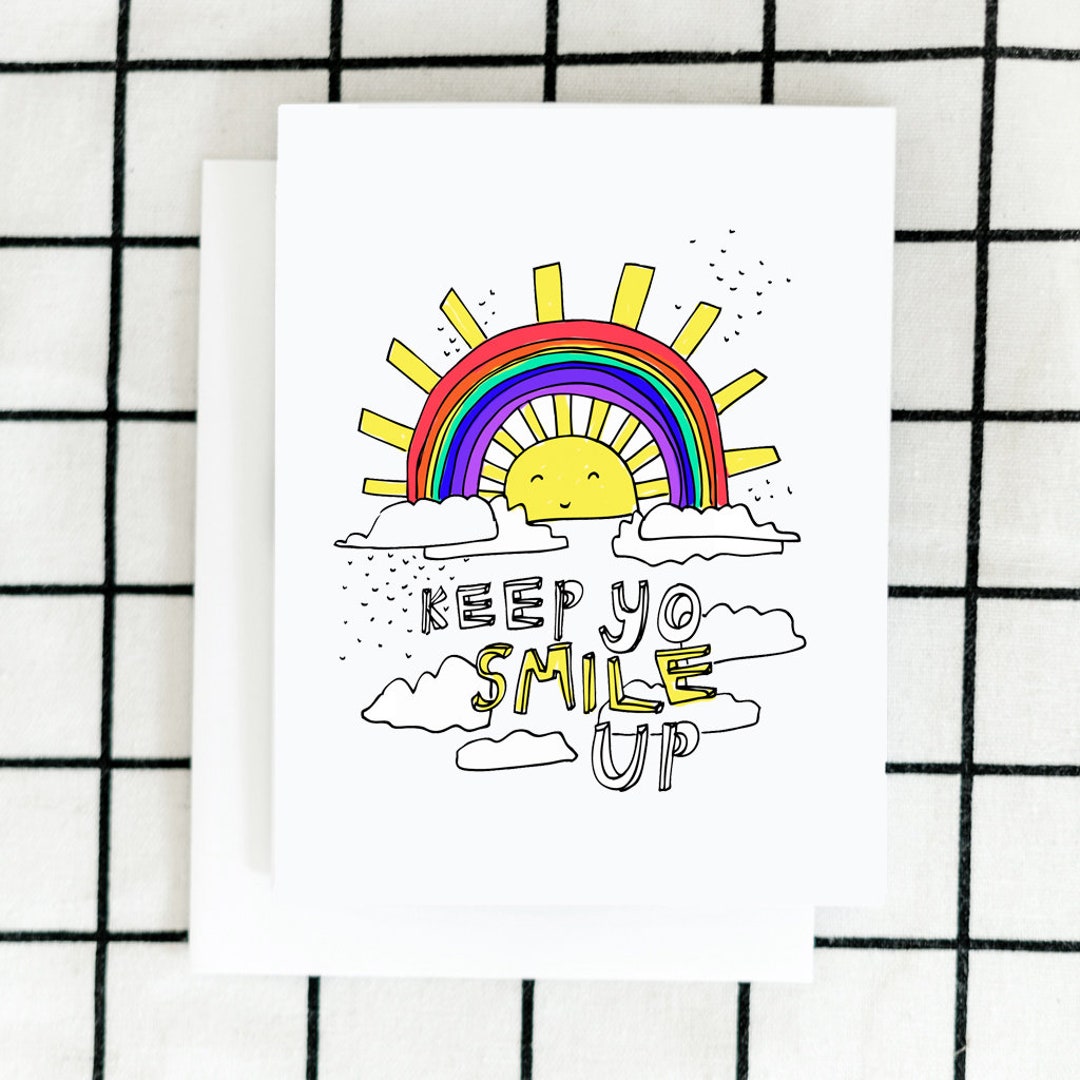 Rainbow Card, Sun Card, Happy Card, Greeting Card, Art Card ...