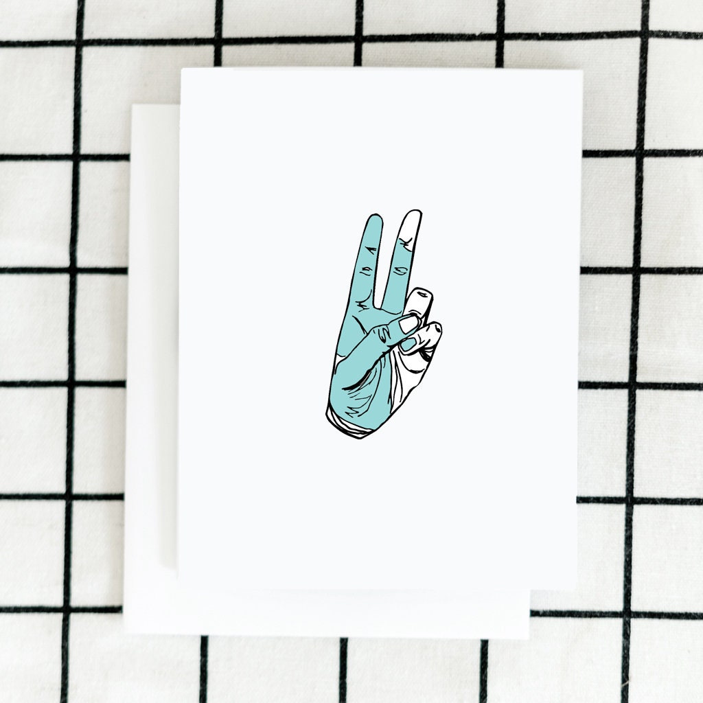 Peace Sign Card, Greeting Card, Illustrated Card, Blank Note Card - Etsy