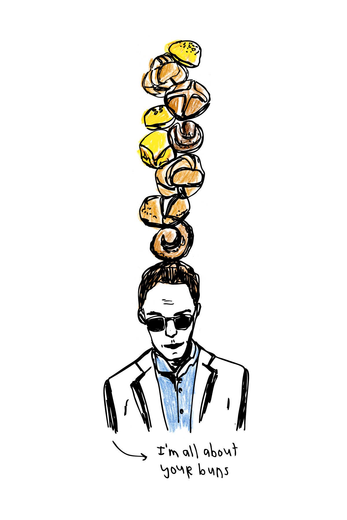 All About Your Buns Card, Man Bun Card, Hipster Card, Greeting Card ...