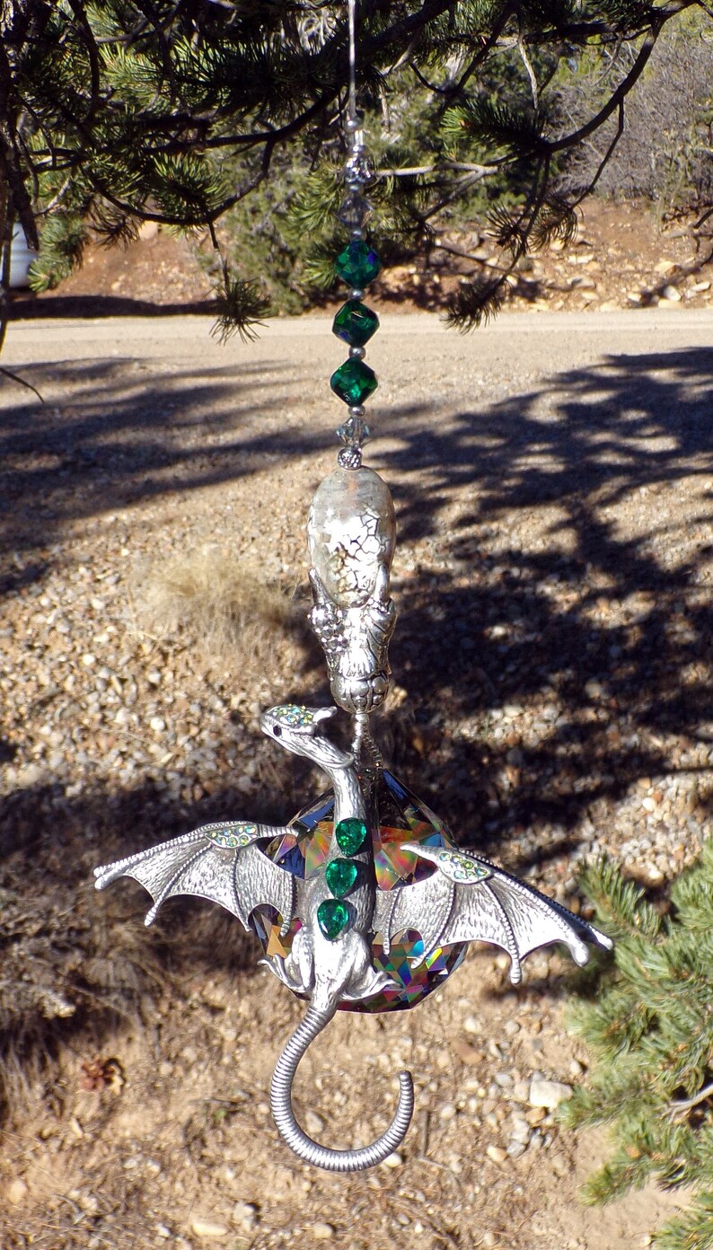 CELTIC DRAGON CRYSTAL Sun Catcher Window Prism Art Decor Ornament ...