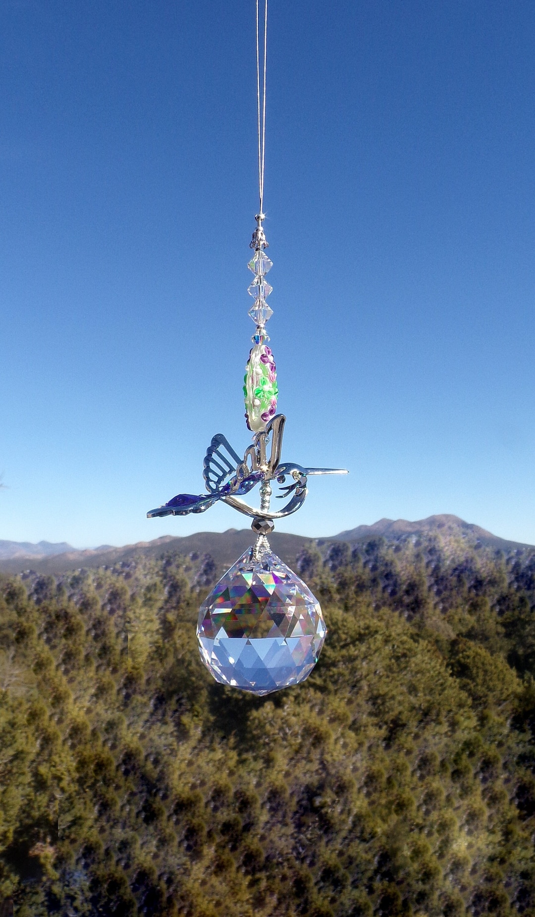 SWAROVSKI HUMMINGBIRD SUNCATCHER Asfour Crystal Prism Violet - Etsy