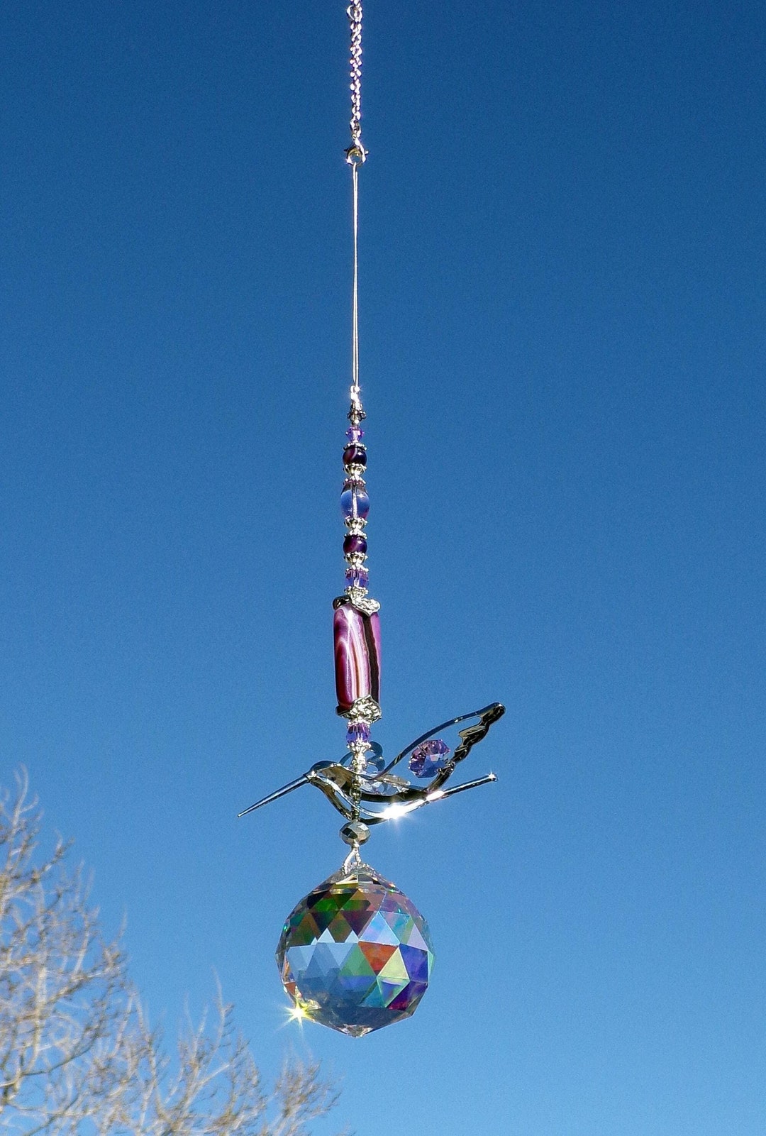 SWAROVSKI HUMMINGBIRD SUNCATCHER Asfour Crystal Hanging Window ...