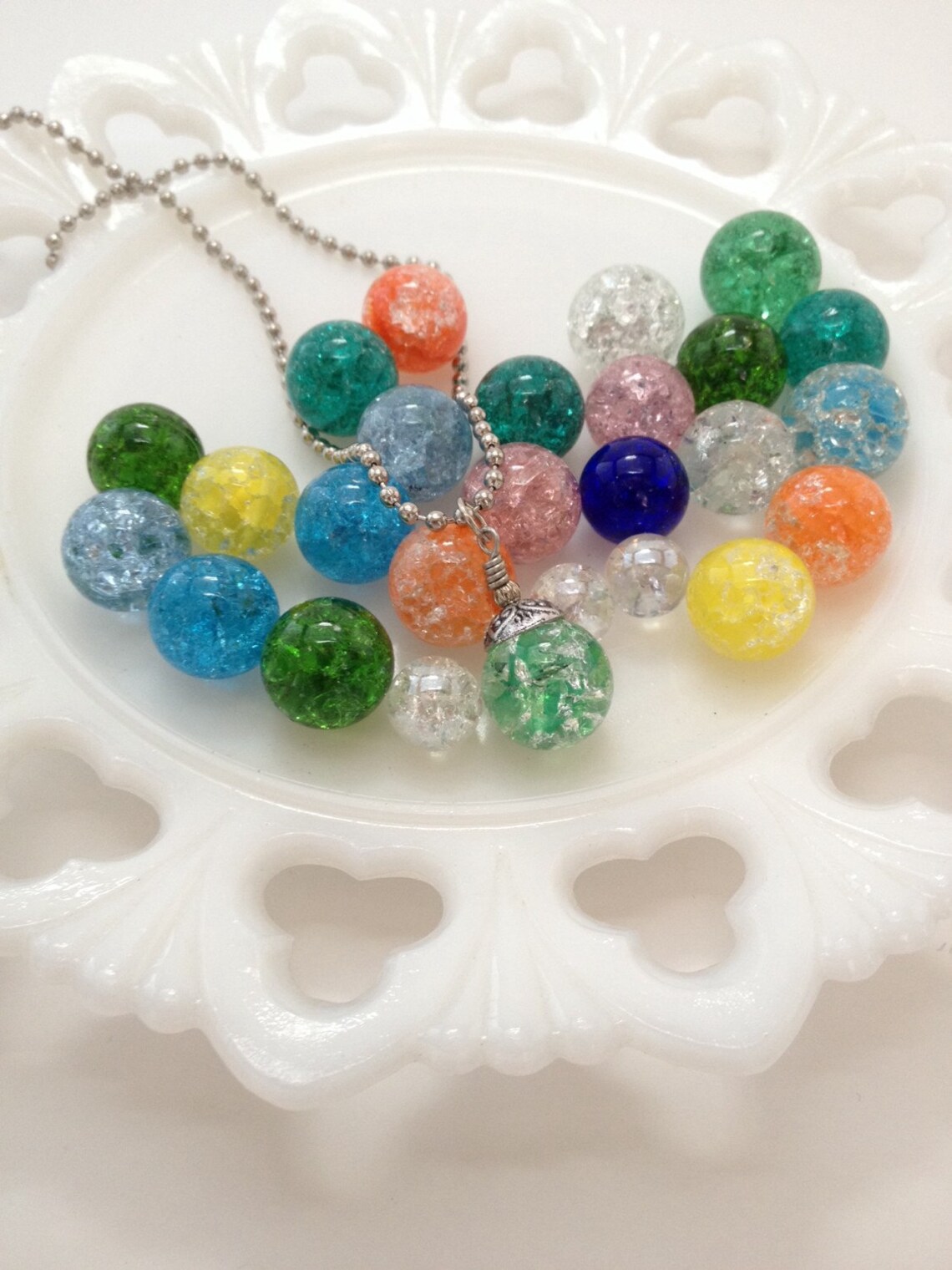 Fried Marble Necklace Assorted Colors Made per Your Request, Fried ...