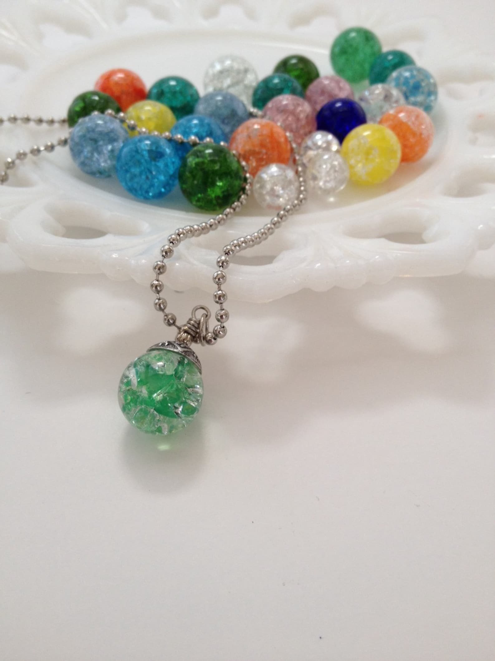 Fried Marble Necklace Assorted Colors Made per Your Request, Fried ...