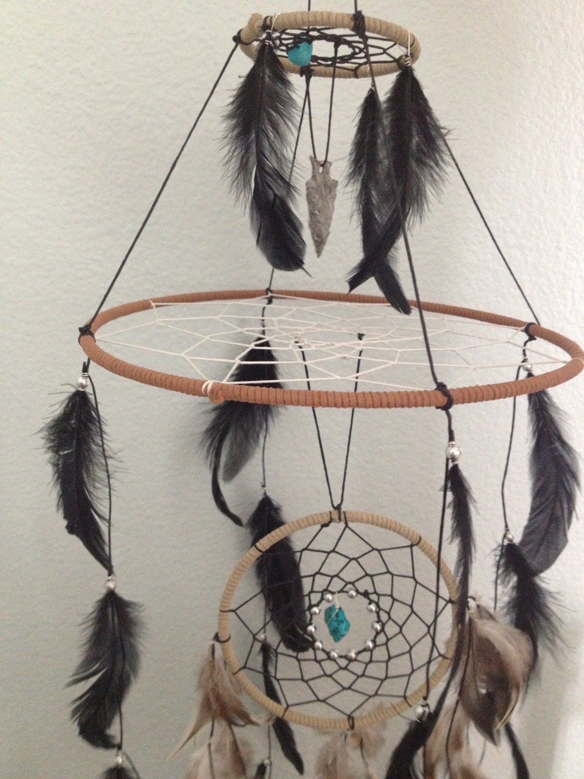 Dream Catcher Mobile With Arrowhead Pendant - Etsy UK