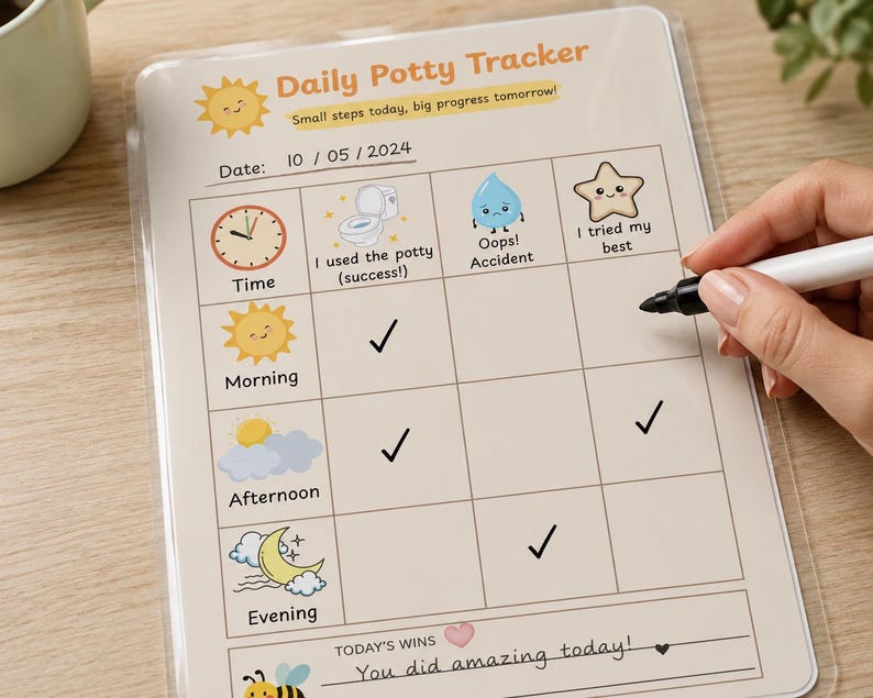 Daily Potty Training Tracker Chart | Toddler Toilet Training Reward PDF ...