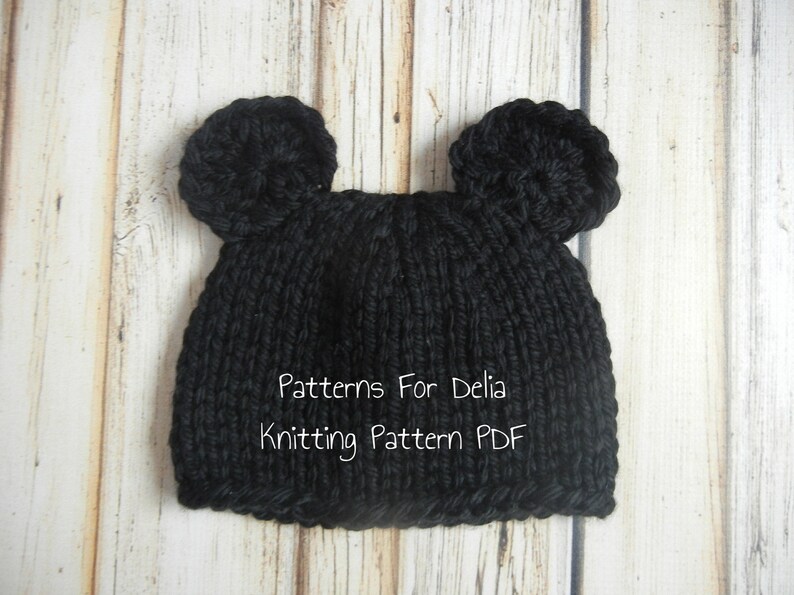 Minnie Mickey Mouse Hat KNITTING PATTERN Easy Beginner Teddy Bear Baby ...