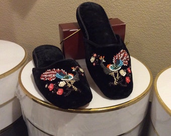 Velvet slippers | Etsy