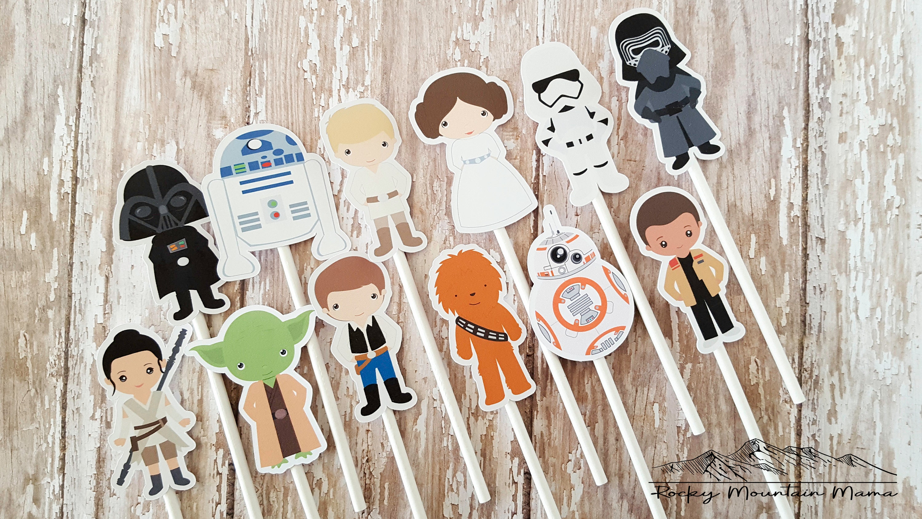 Star Wars Cupcake Toppers Star Wars Character Cupcake Picks - Etsy