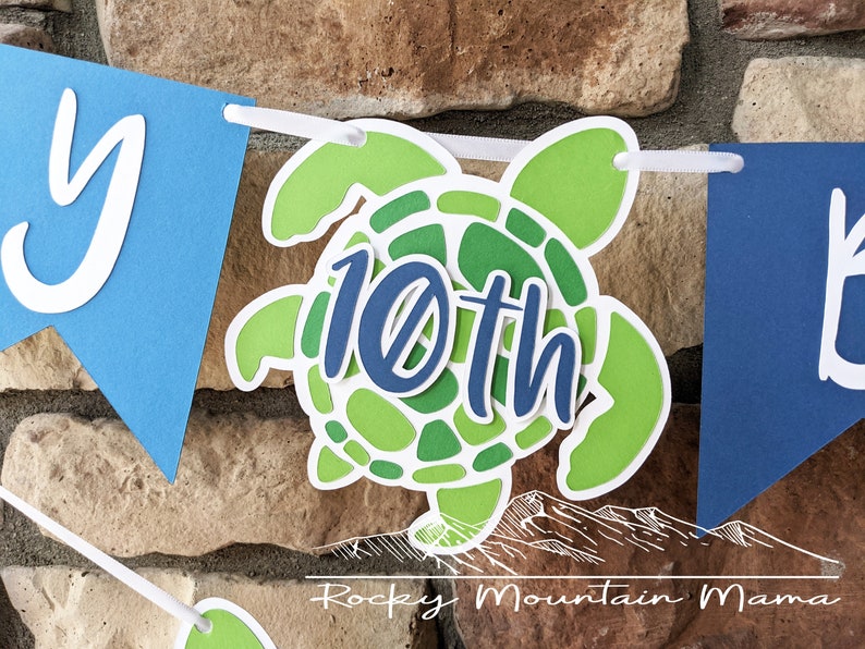 Sea Turtle Party Banner VSCO Birthday Banner - Etsy