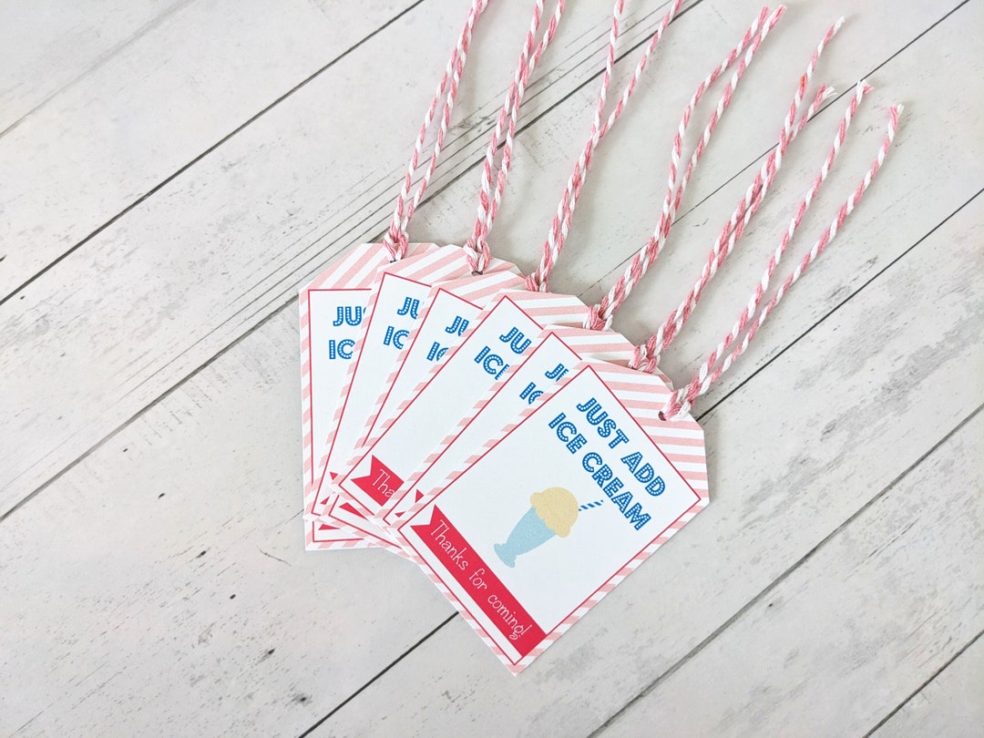 Ice Cream Party Favor Tags, Ice Cream Tags - Etsy