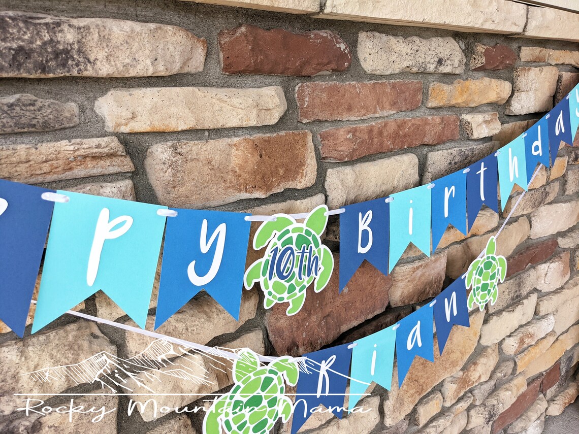 Sea Turtle Party Banner VSCO Birthday Banner - Etsy