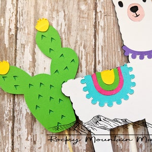 Llama Cake Topper, Llama and Cactus Cake Toppers - Etsy