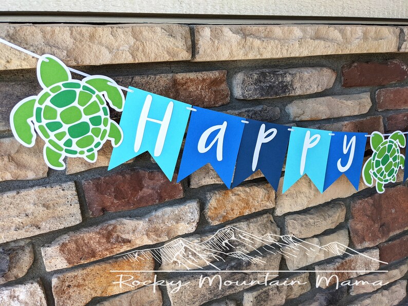 Sea Turtle Party Banner VSCO Birthday Banner - Etsy