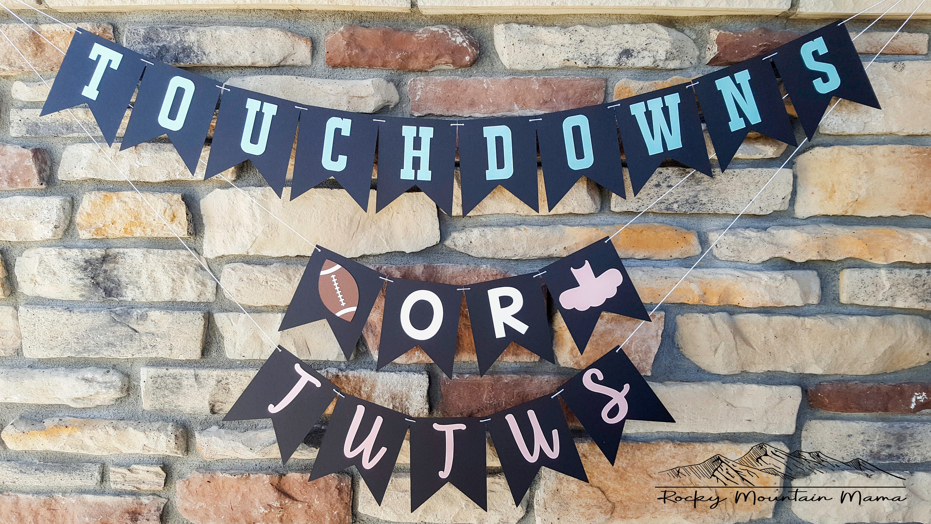 Touchdowns or Tutus Banner, Gender Reveal Banner, Gender Reveal Party ...