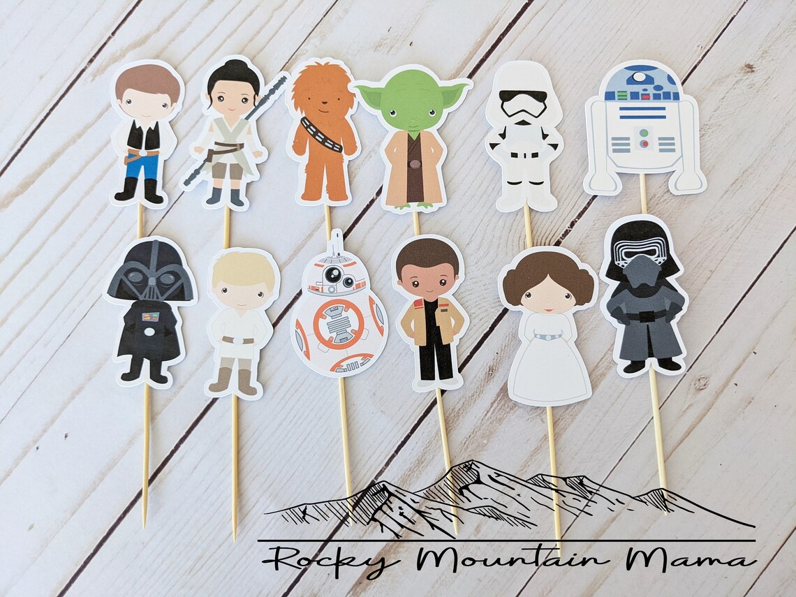 Star Wars Cupcake Toppers Star Wars Character Cupcake Picks - Etsy